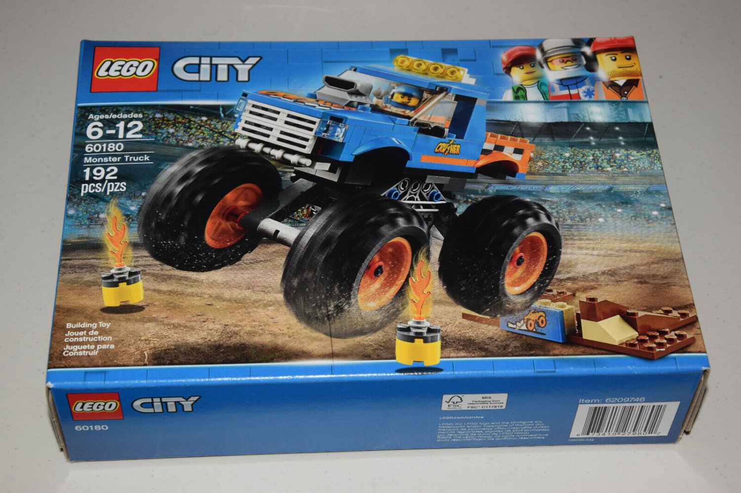 LEGO City Monster Truck #60180 192 Pieces Building Toy Kit 6-12 years ...