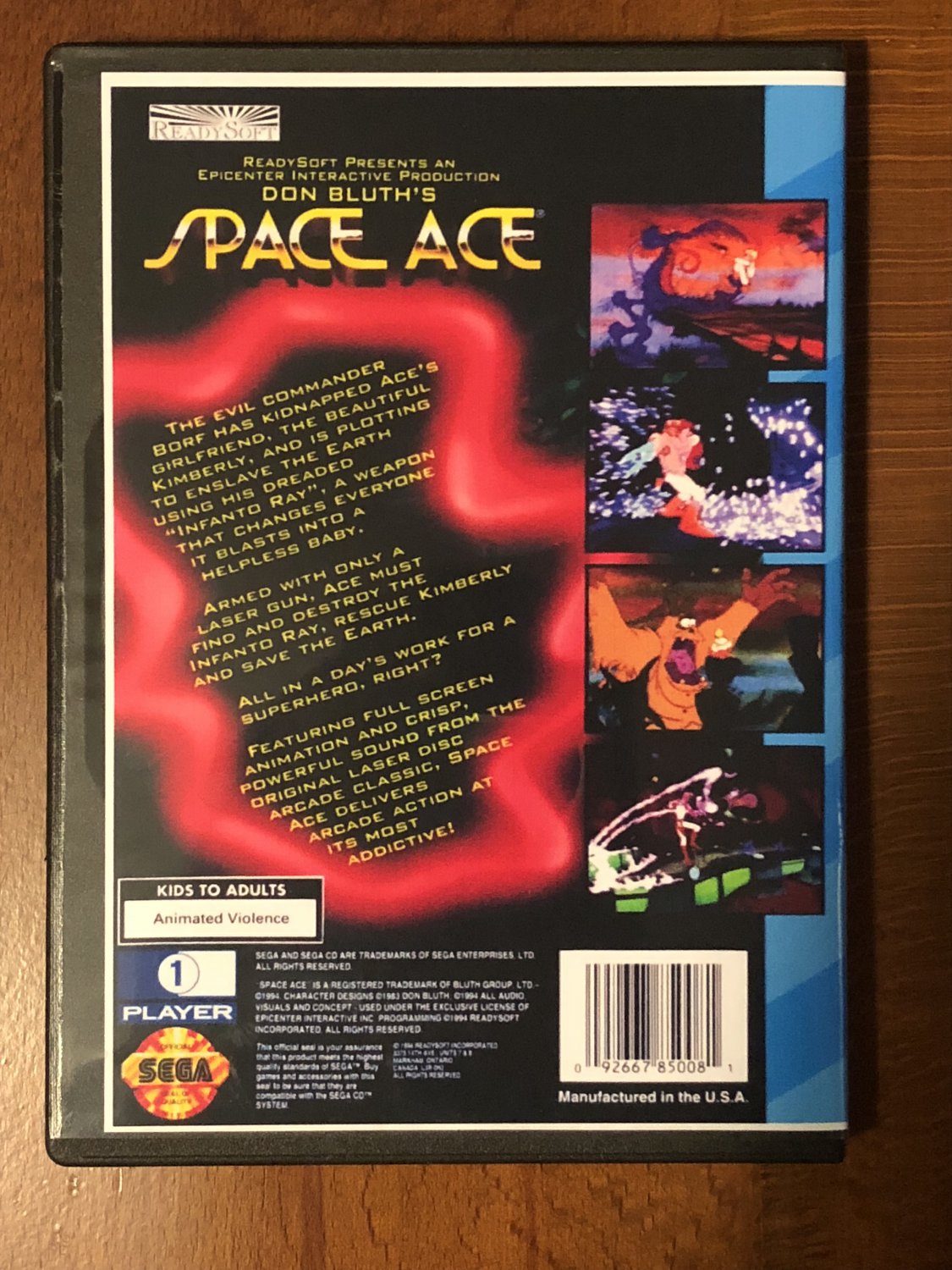 Space Ace Fan Made Sega CD Video Game. Read Description