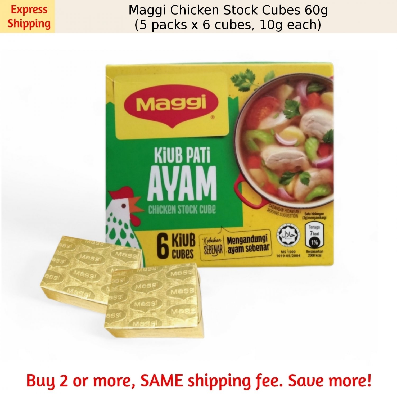5 boxes x 6 cubes Maggi Chicken Stock Cubes 10g
