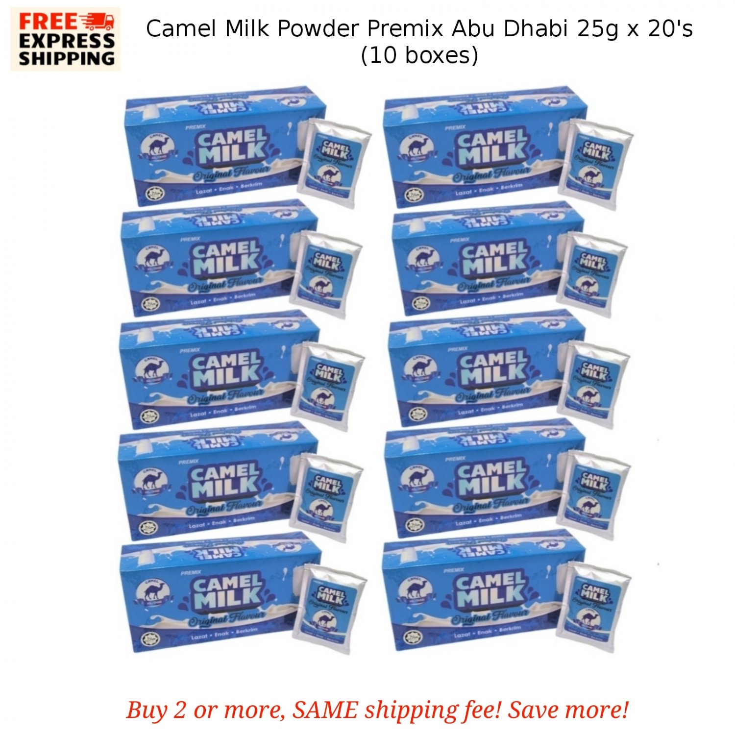 10x Abu Dhabi Camel Milk Powder 25g x 20's – High Protein, Calcium ...
