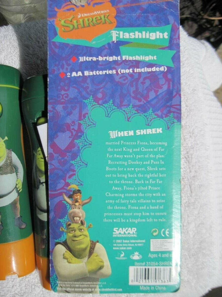 Dreamworks' Shrek Ultra Bright Flashlight Torch Flash Light Orange ...