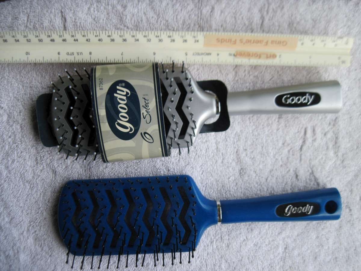 Silver Goody Select Plastic Vented Flat Paddle Hair Brush Blow Dry 1999