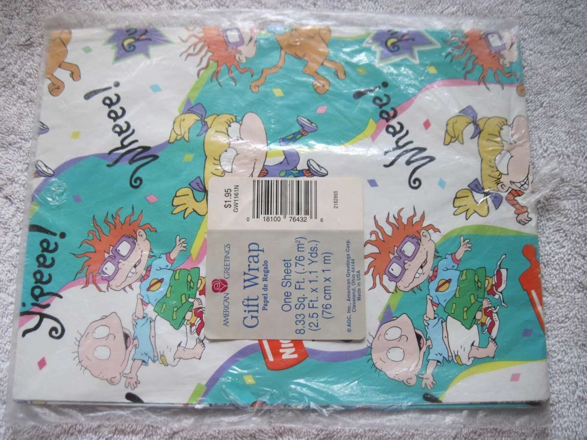 1 Rugrats 8.33 Sq Ft Sheet Gift Wrap White American Greetings Tommy ...