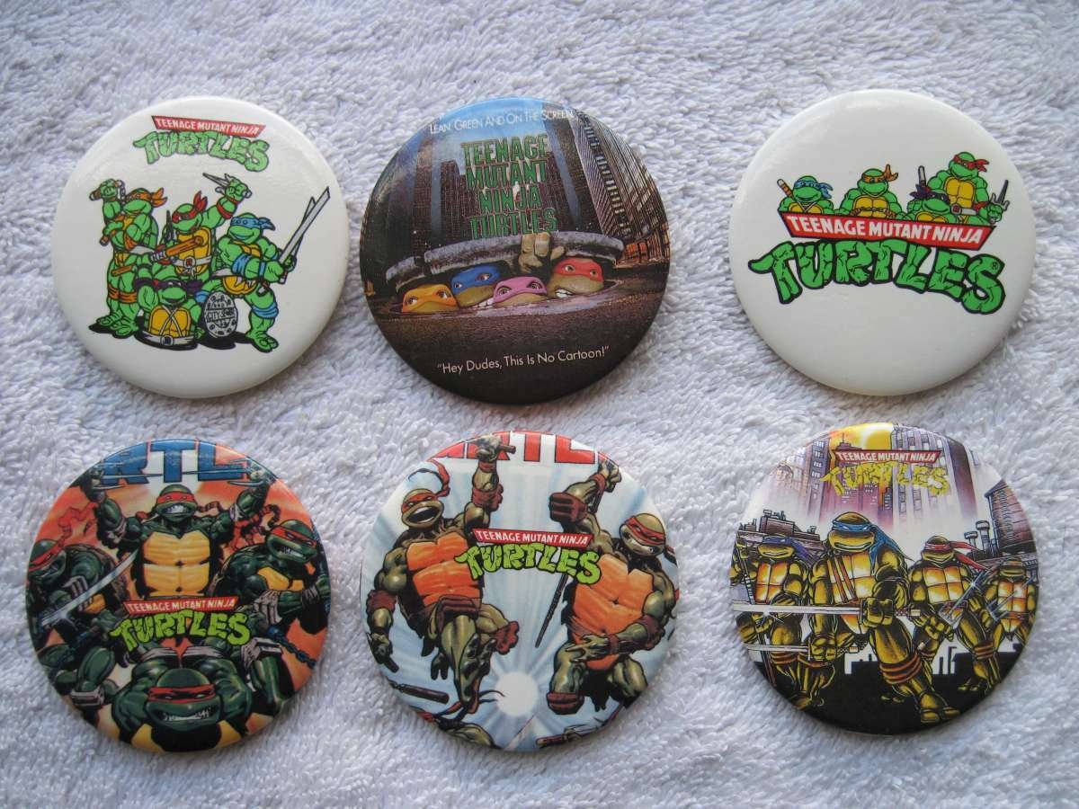 6 Teenage Mutant Ninja Turtles TMNT Hot Button Pin Collectible Cartoon ...