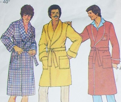 Simplicity 7080 vintage sewing pattern man's robe size M & monogram ...