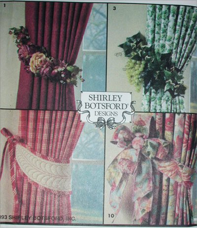 Simplicity 8522 sewing pattern 11 curtain tie backs home decorating uncut