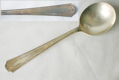 Fairfield silver plate flatware floral handle soup spoon 6 7/8 inches