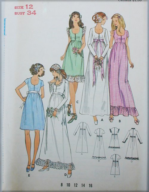 Butterick 6668 misses bridal dress prom size 12 bust 34 UNCUT pattern
