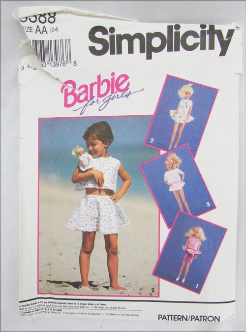 Simplicity 8388 girls and Barbie doll clothes pattern UNCUT size 2 & 4