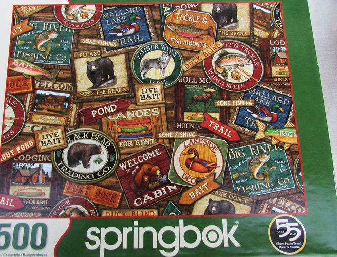 Springbok Puzzle Lodge Signs 500 pieces made in USA