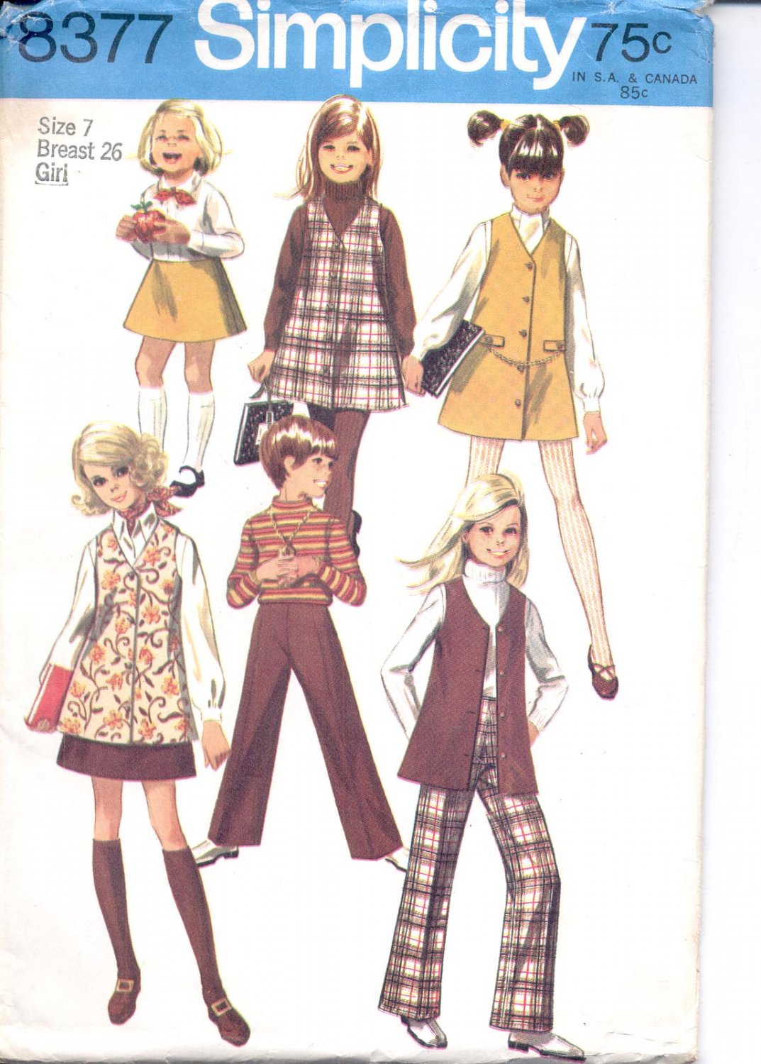 Simplicity pattern 8377 Childs and Girls Jumper or vest, skirt, pants ...