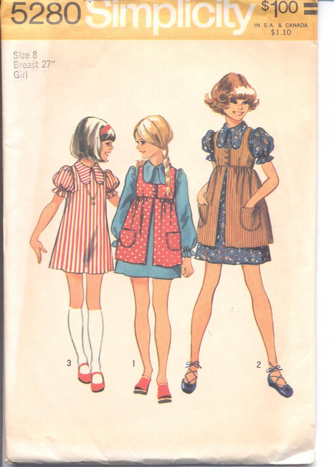 Simplicity pattern 5280 Girls Dress and smock Size 8