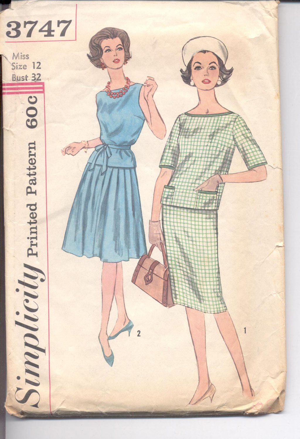 Simplicity pattern 3747 Junior and Misses overblouse and skirt- Size 12