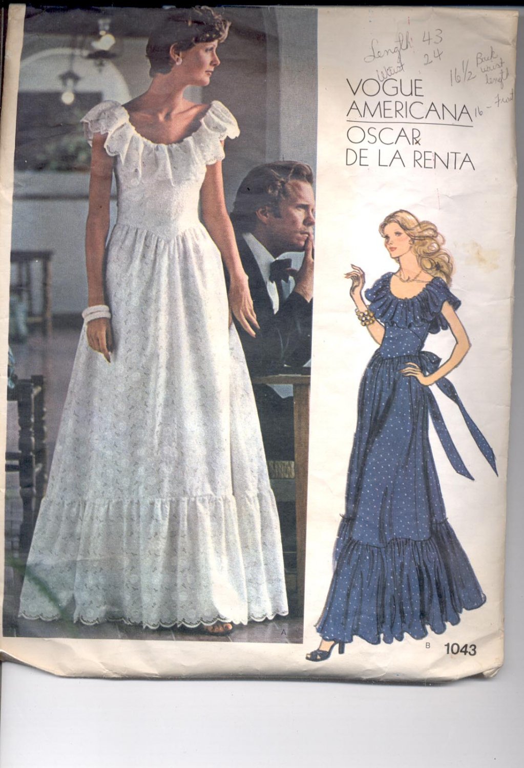 Vogue pattern 1043- Misses Evening Dress- Size 8