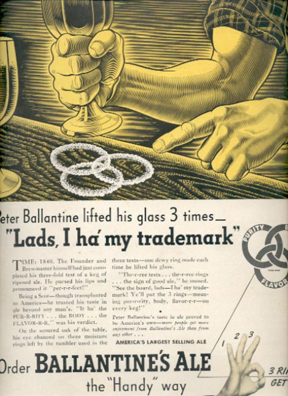 Oct. 30, 1939 Ballantine's Ale magazine ad (#6062)