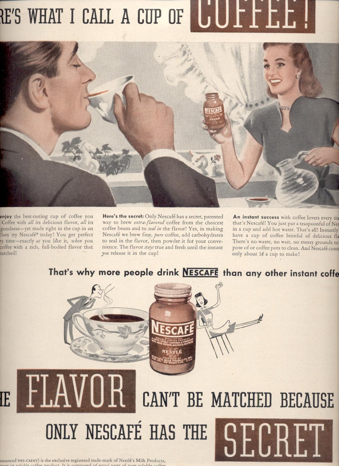 June 2, 1947 Nescafe coffee magazine ad (#6605)