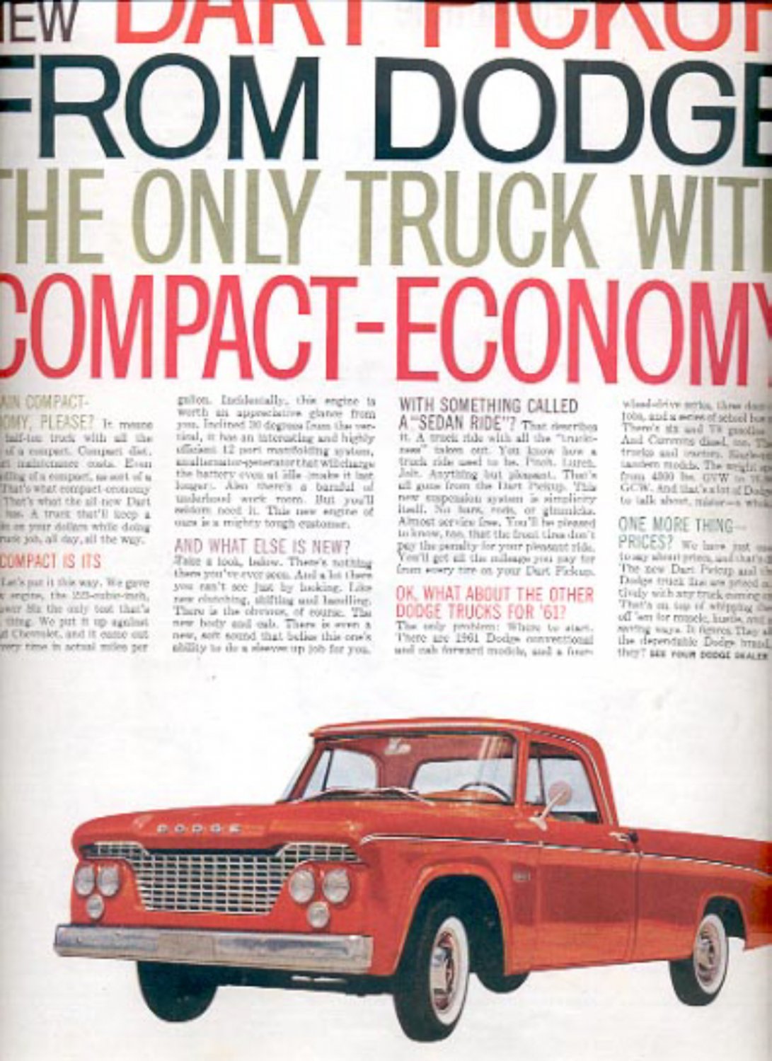 Oct. 22, 1960 Dart Pickup from Dodge magazine ad (# 4553)