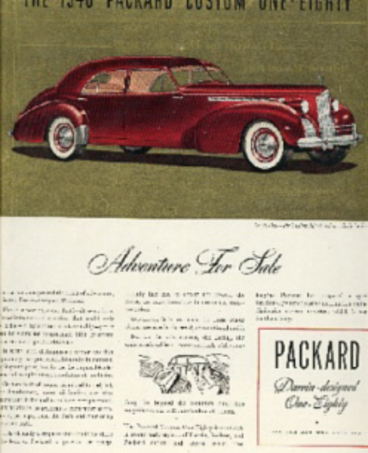 1939 magazine ad of 1940 Packard Custom one-eighty (# 308)