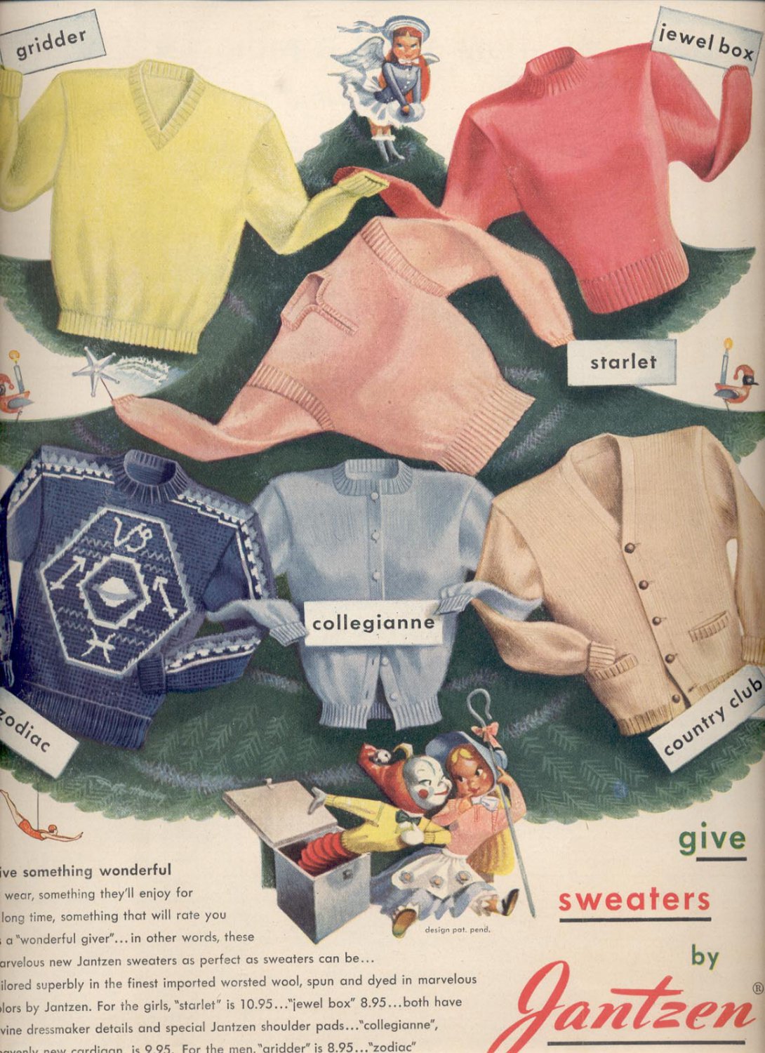 Dec. 8,1947 Jantzen Sweaters magazine ad (#6378)