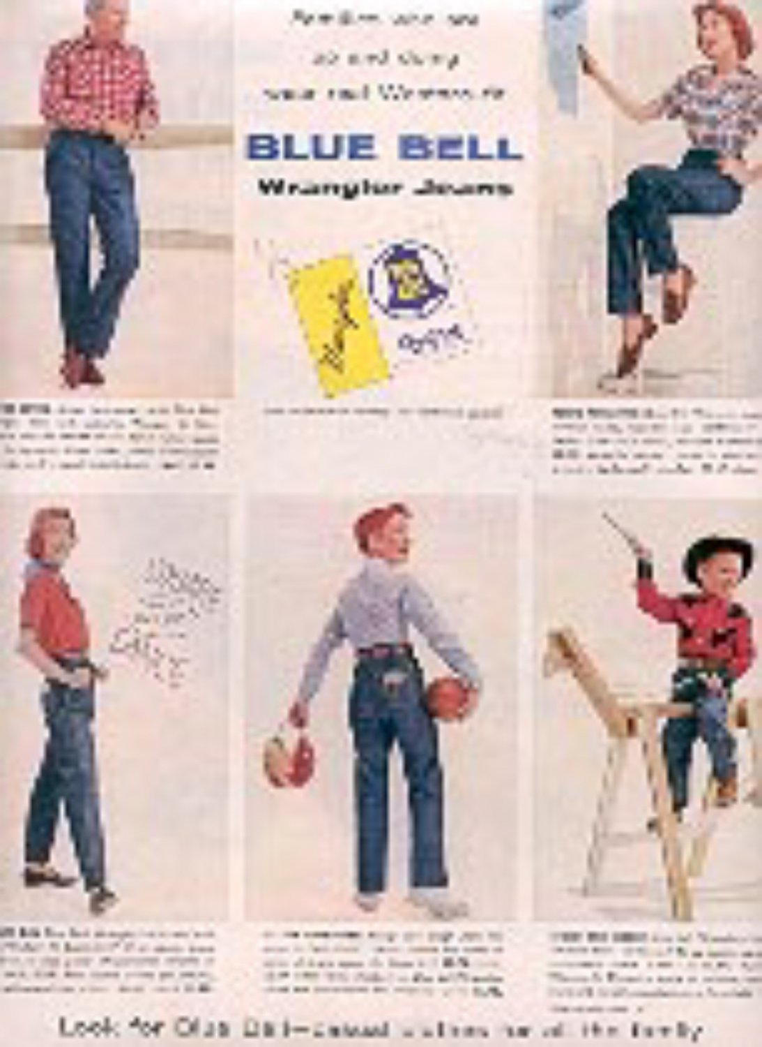 1955 Blue Bell Wrangler Jeans magazine ad (# 3121)