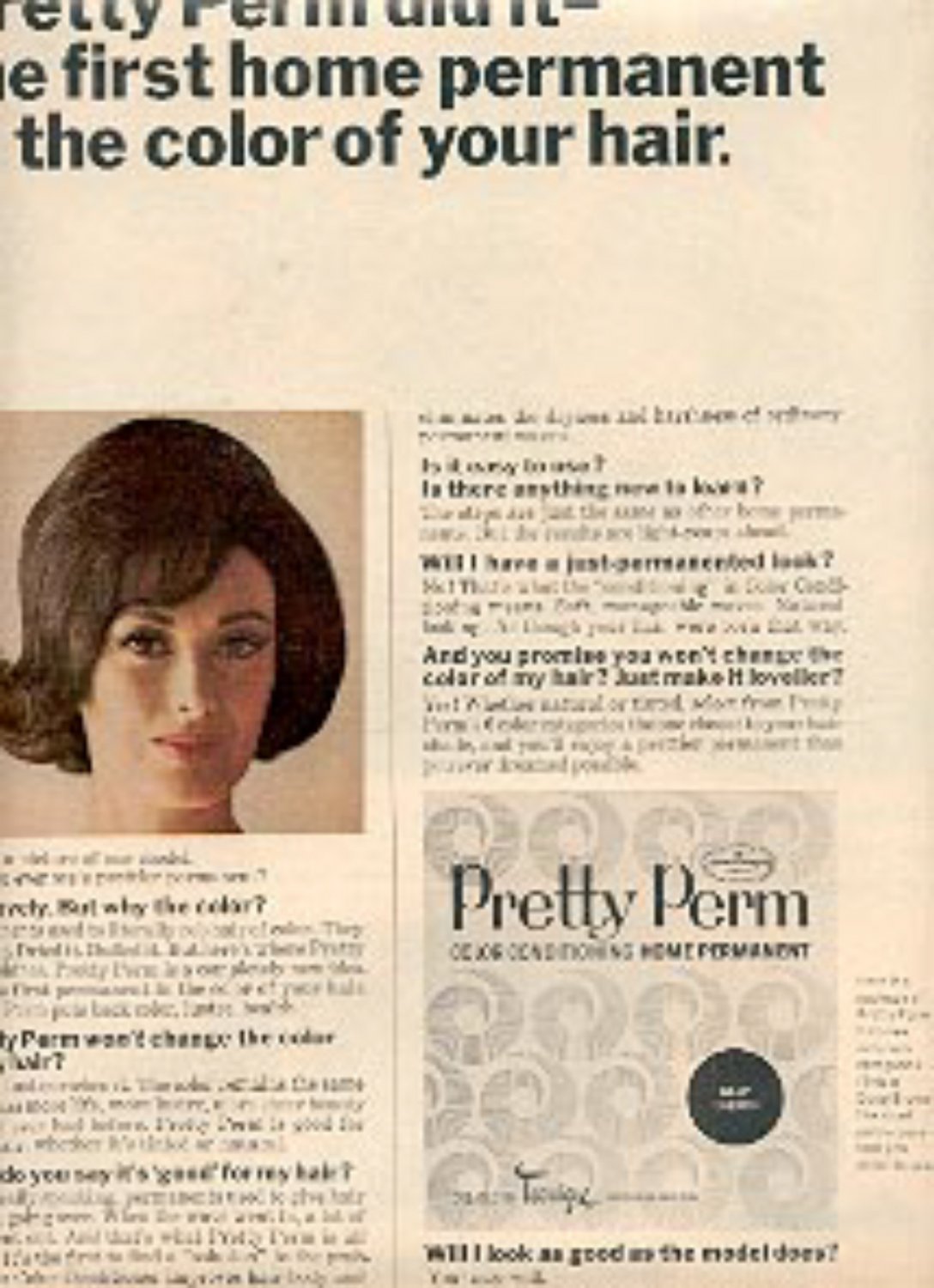 1963 Pretty Perm Home Permanent magazine ad ( # 2412)