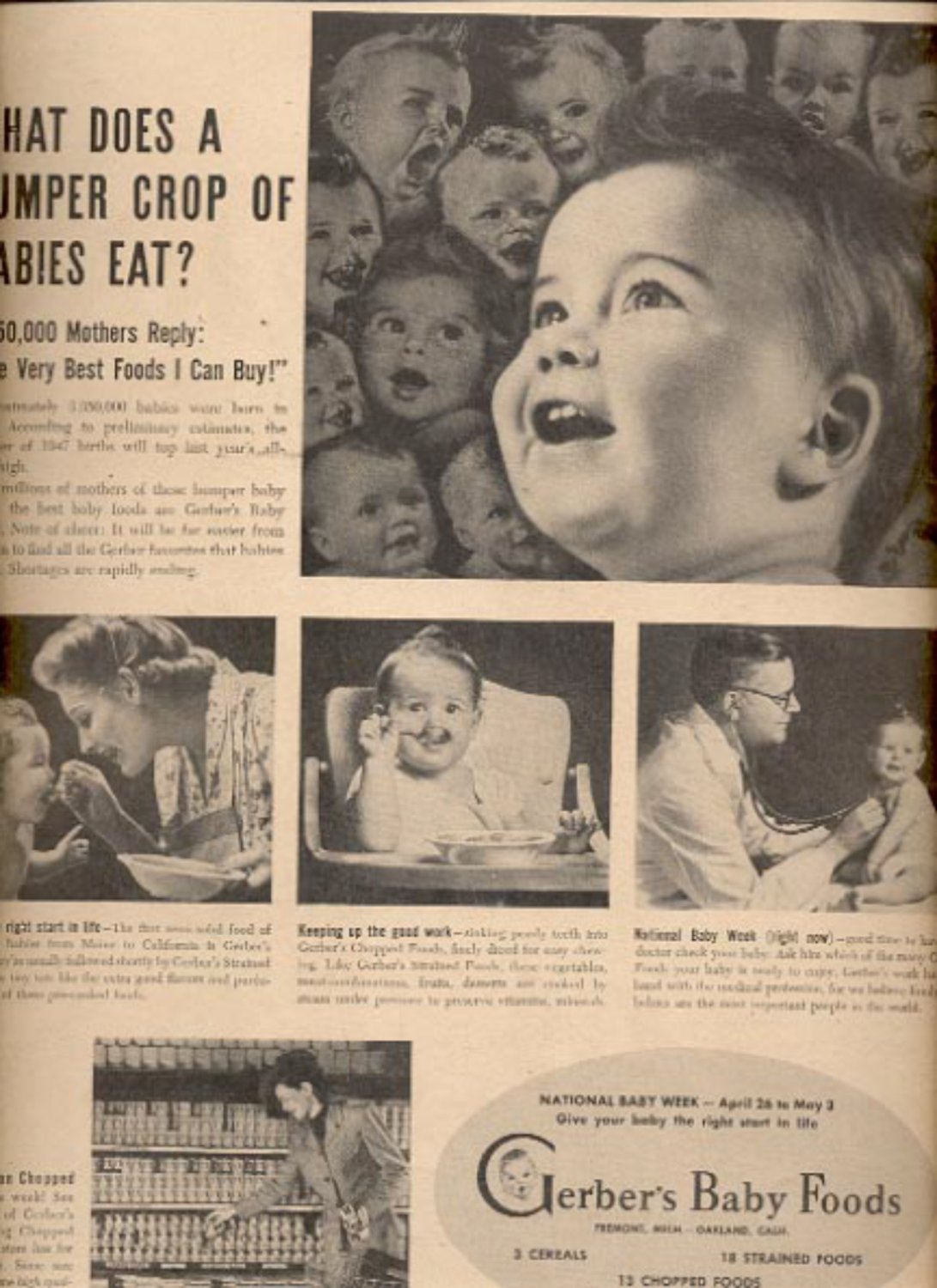April 28, 1947 Gerber's Baby Foods magazine ad (#6110)