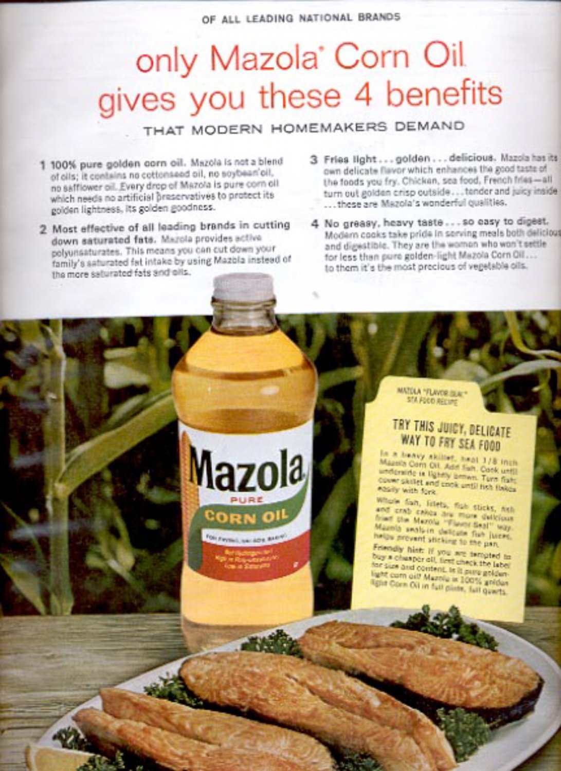 1964 Mazola pure corn oil magazine ad (#5659)