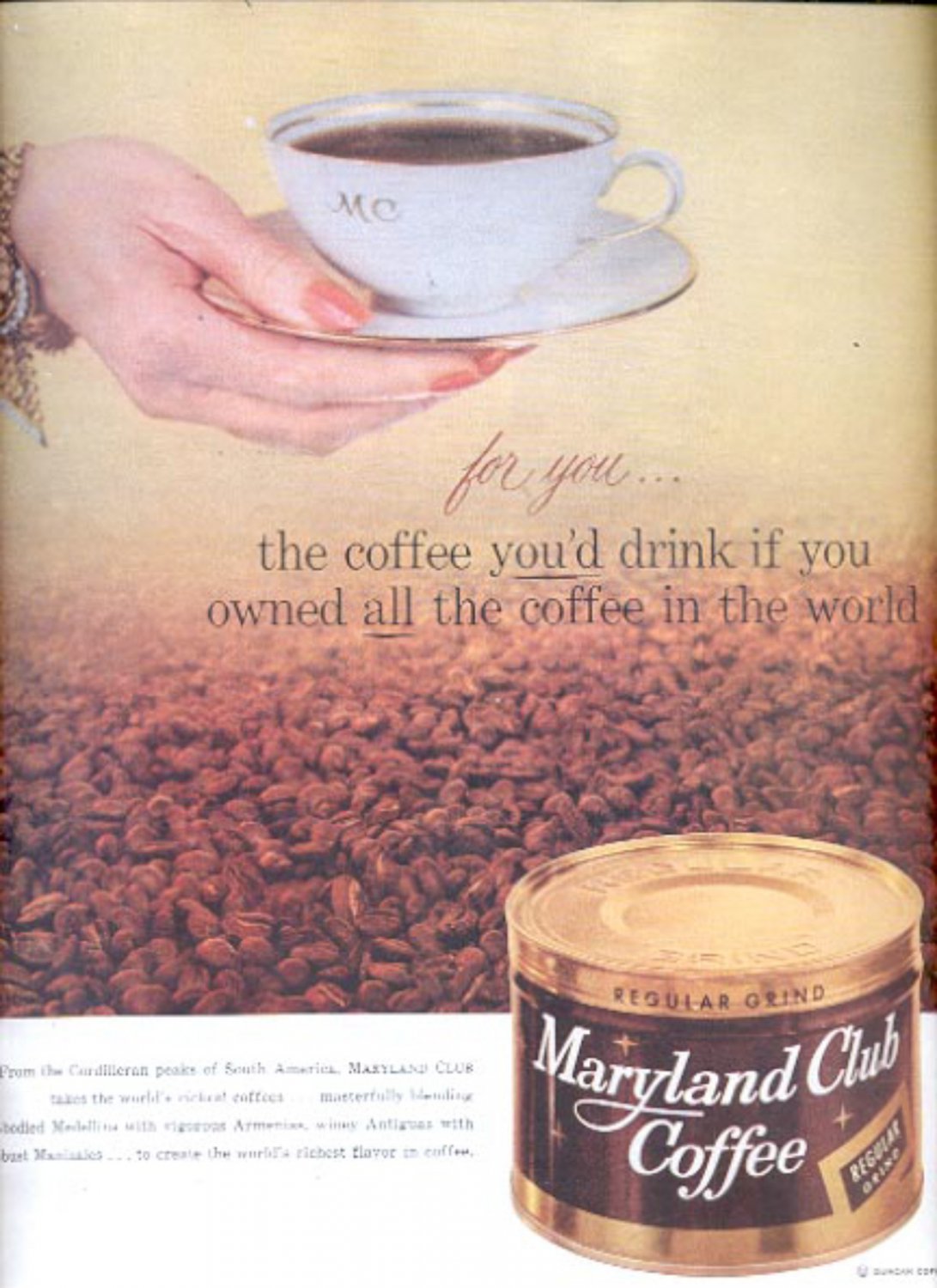 1960 Maryland Club Coffee magazine ad (# 5280)