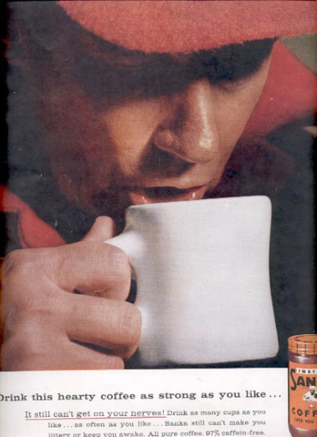 1957 Instant Sanka Coffee magazine ad (# 4738)