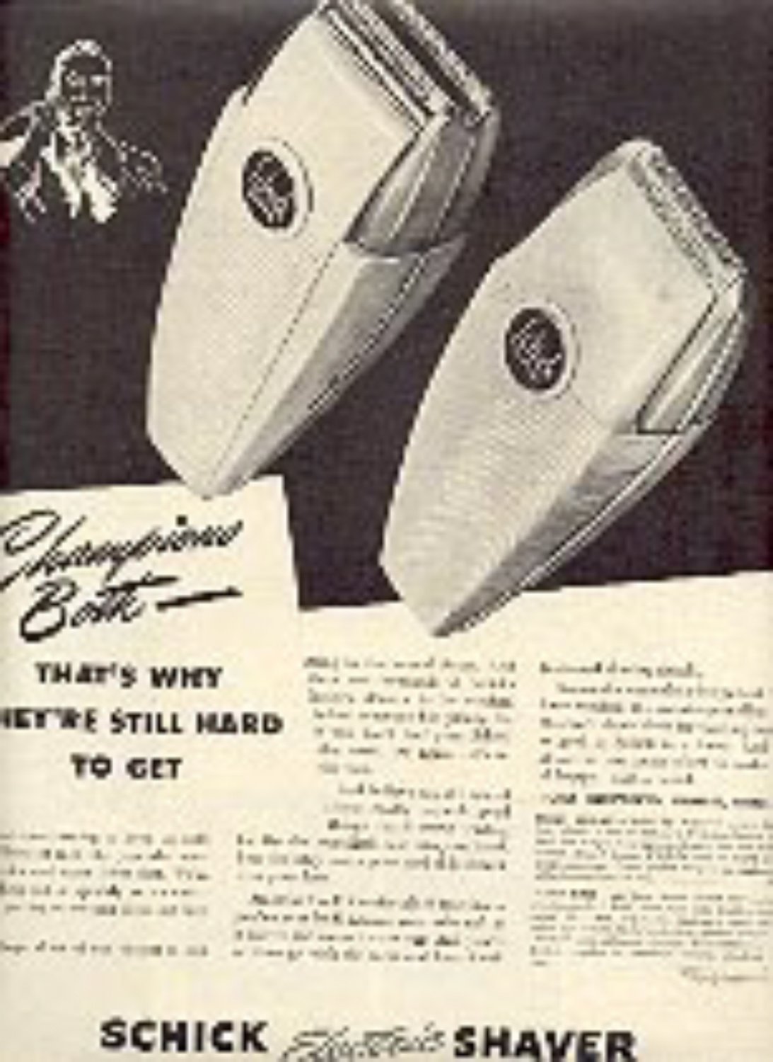 1946 Schick Electric Shaver magazine ad (# 3157)