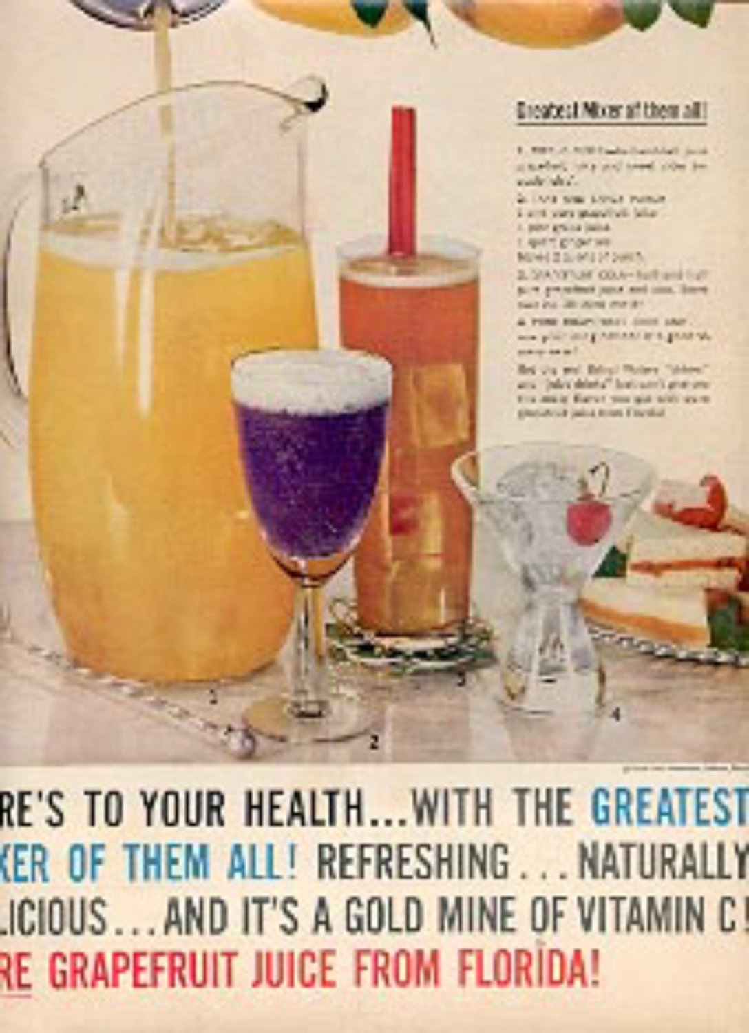 1961 Pure Grapefruit Juice magazine ad ( # 2296)
