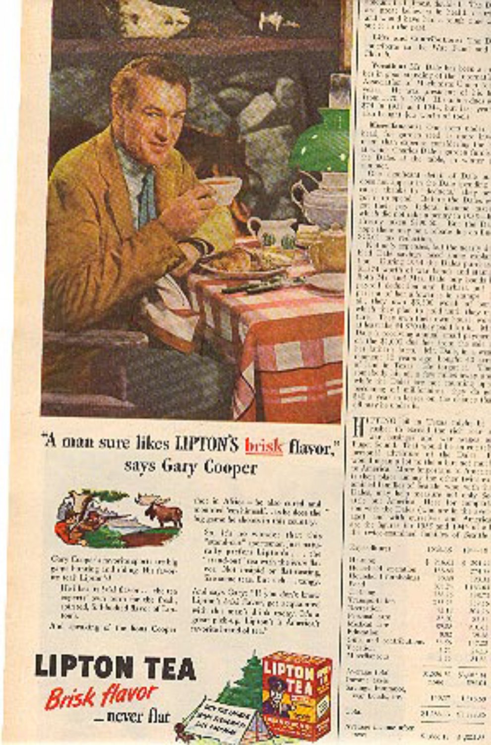 1945 Lipton Tea magazine ad ( # 2010)
