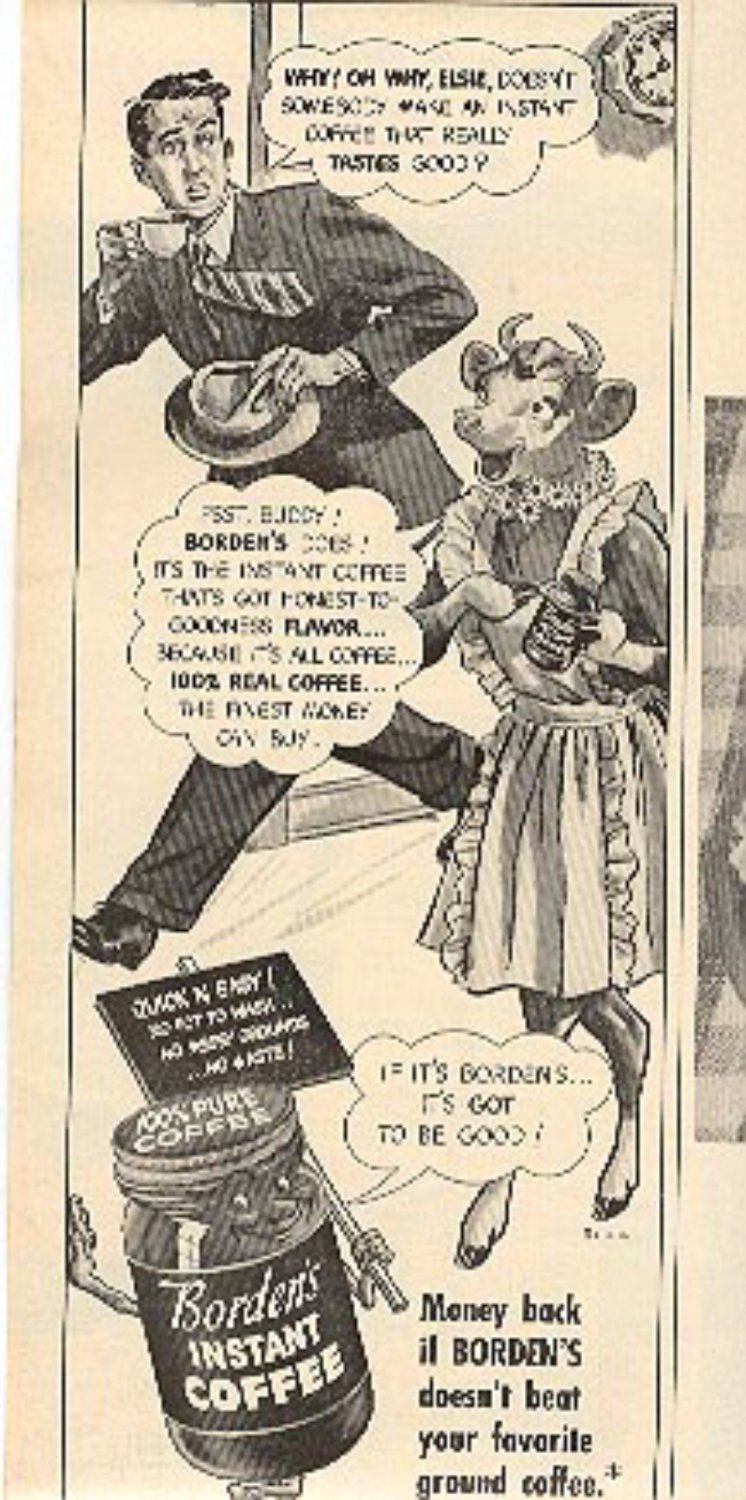 1948 Borden Instant Coffee magazine ad ( # 1957)