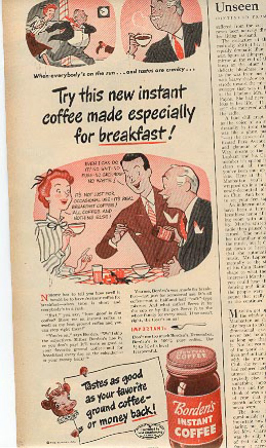 1946 Borden Instant Coffee magazine ad ( # 1982)
