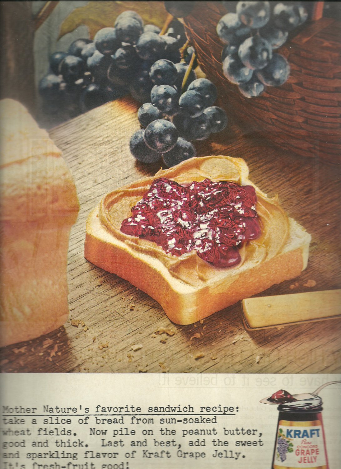 1961 Kraft Grape Jelly magazine ad ( # 3296)