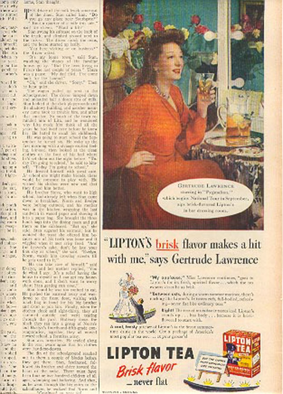 1946 Lipton Tea magazine ad ( # 2023)