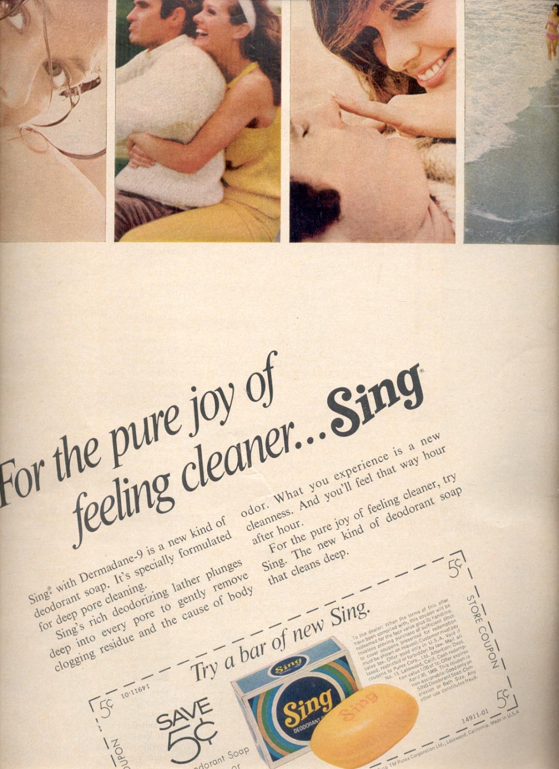 Sept. 1968 Sing Deodorant Soap magazine ad (#118)
