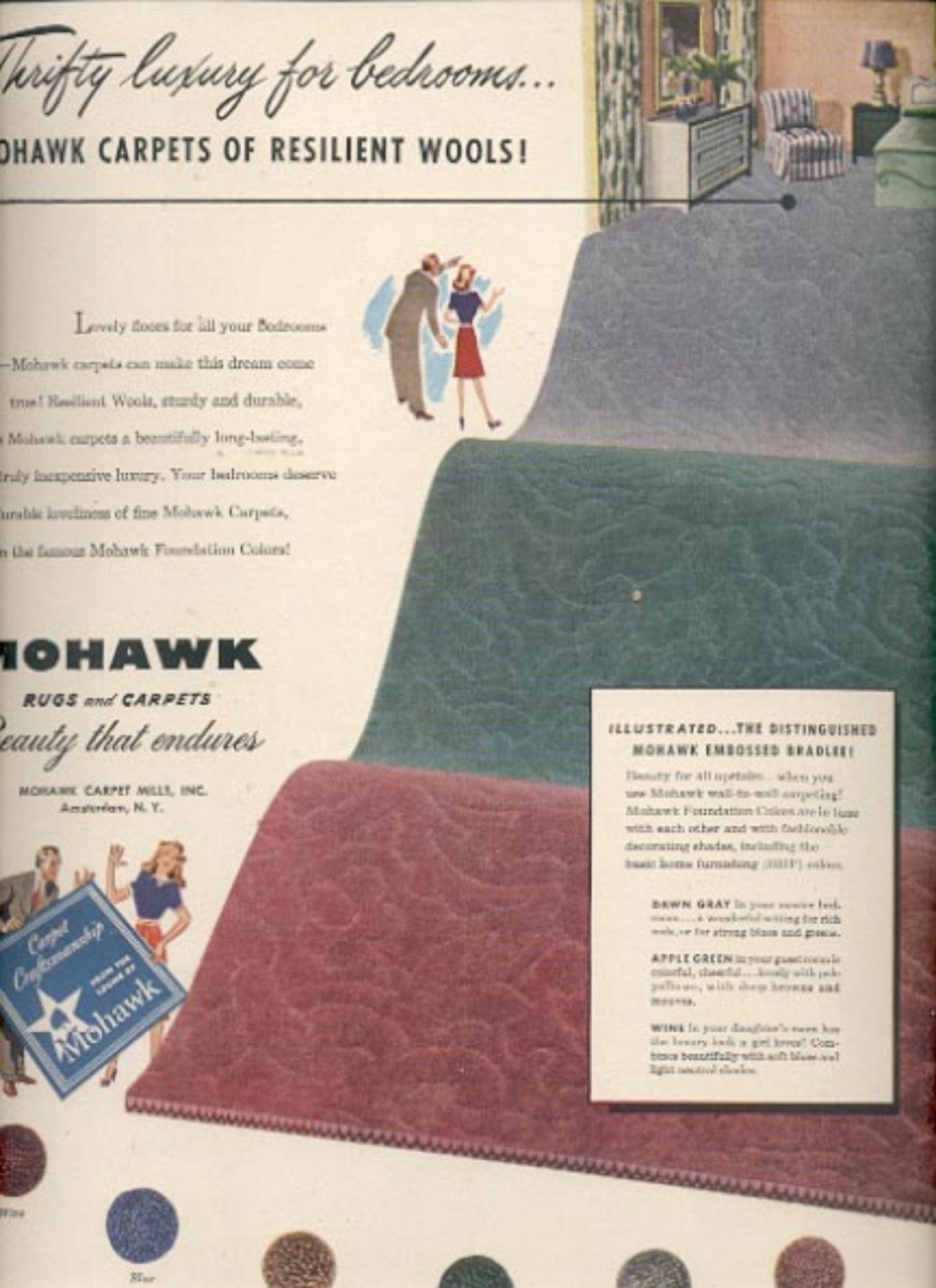 April 28, 1947 Mohawk Rugs and Carpets magazine ad (#6108)