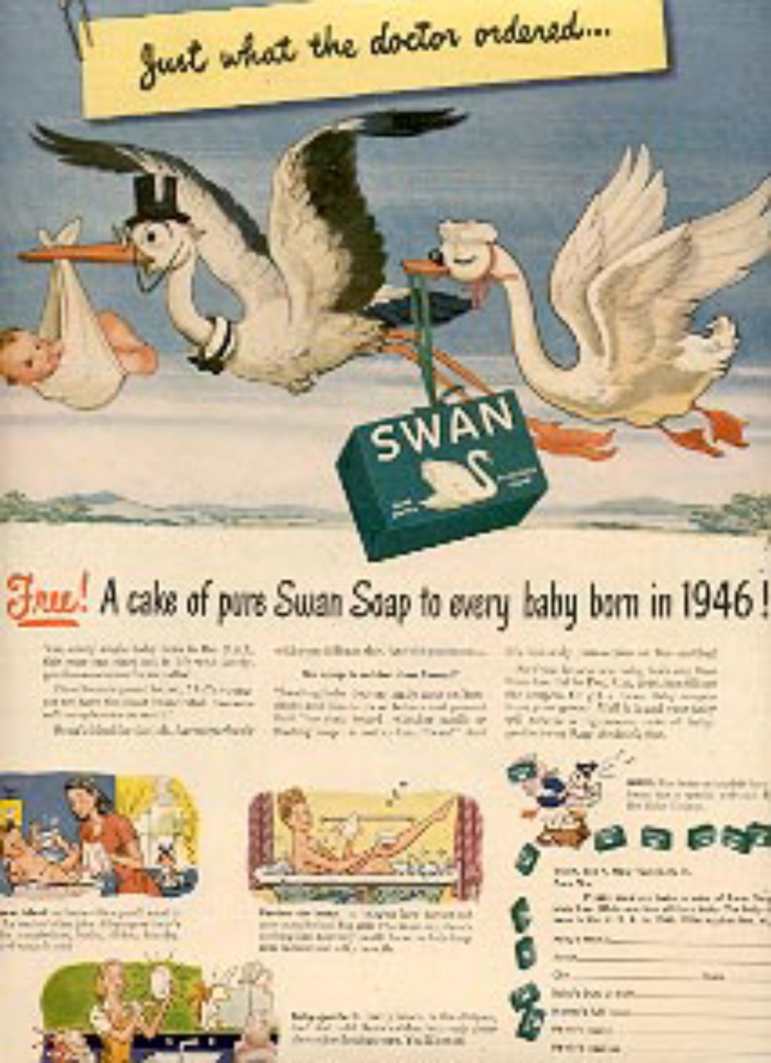 1946 Swan soap magazine ad (# 2195)