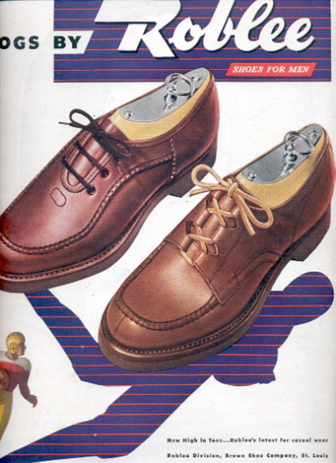 1946 Clogs by Roblee- shoes for men magazine ad (# 5086)