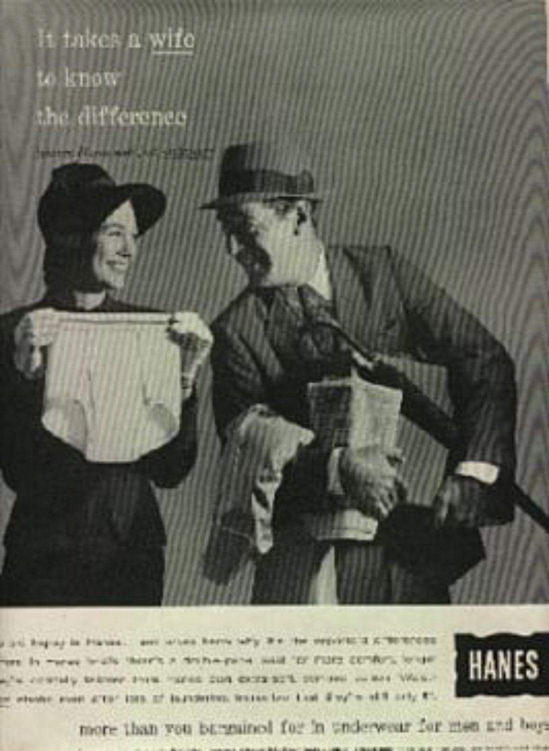 1960 Hanes Underwear magazine ad (#1186)