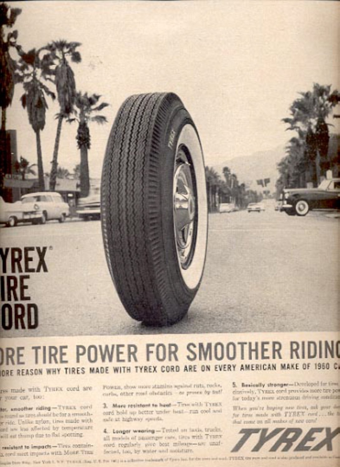 1960 tires made with Tyrex cord magazine ad (#4090)