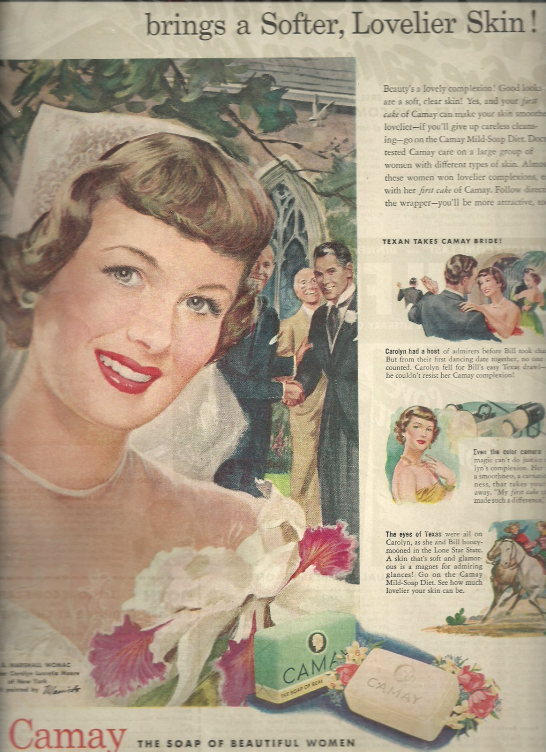 Oct. 1949 Camay Soap magazine ad (#1029)