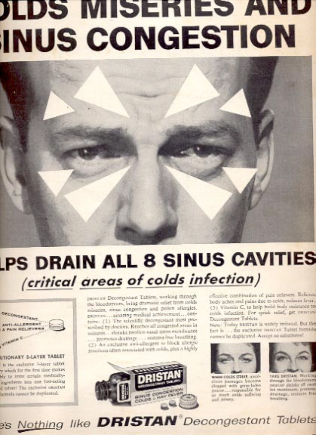 1960 Dristan Decongestant Tablets magazine ad (# 5195)