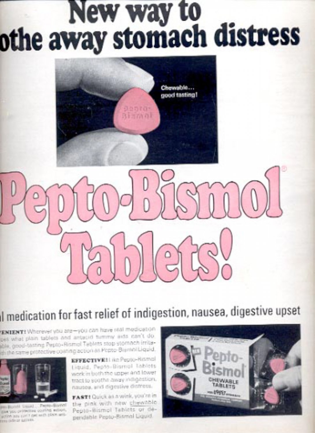 1964 Pepto-Bismol tablets magazine ad (# 4838)