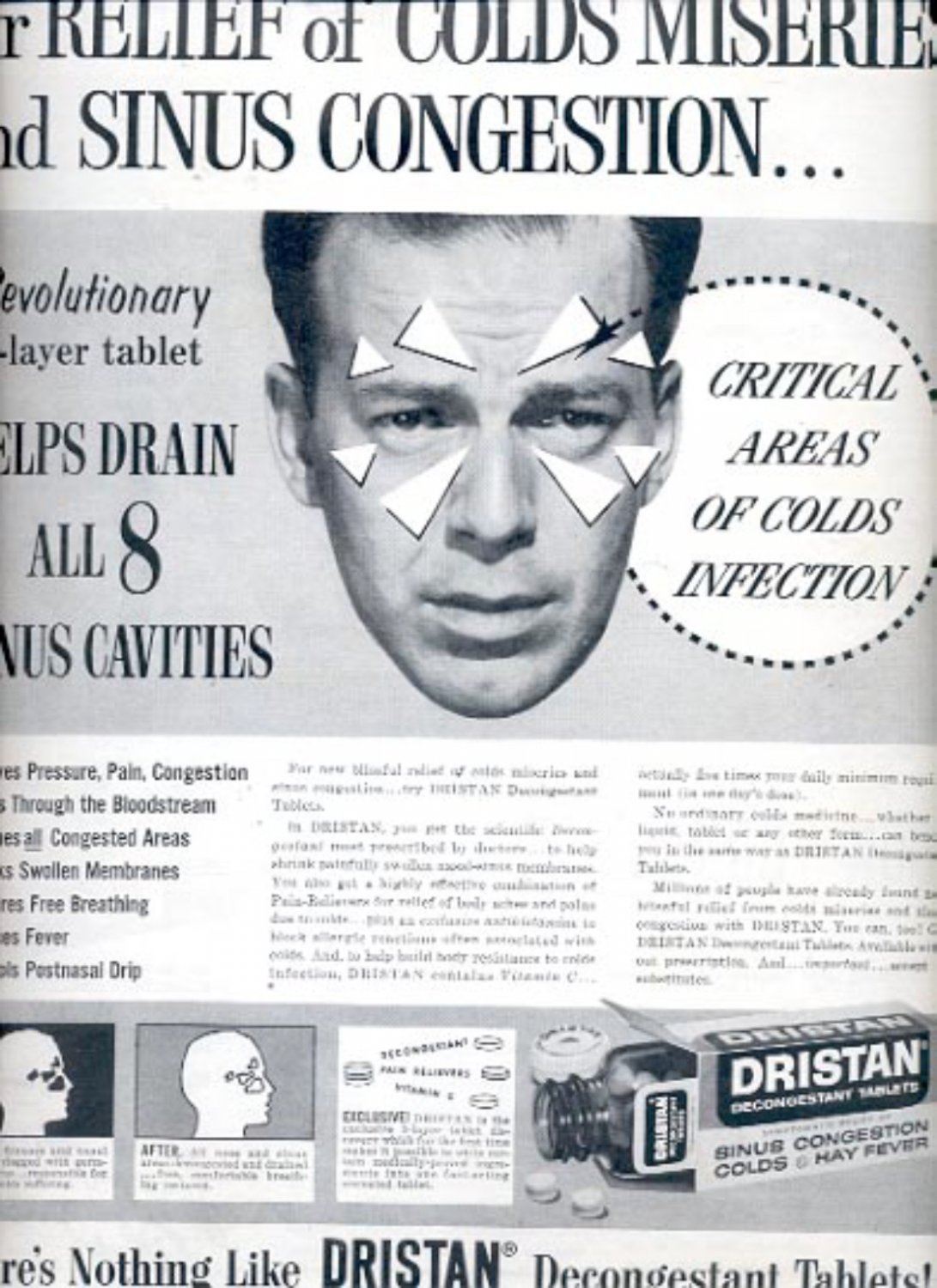 1959 Dristan Decongestant Tablets magazine ad (# 4439)
