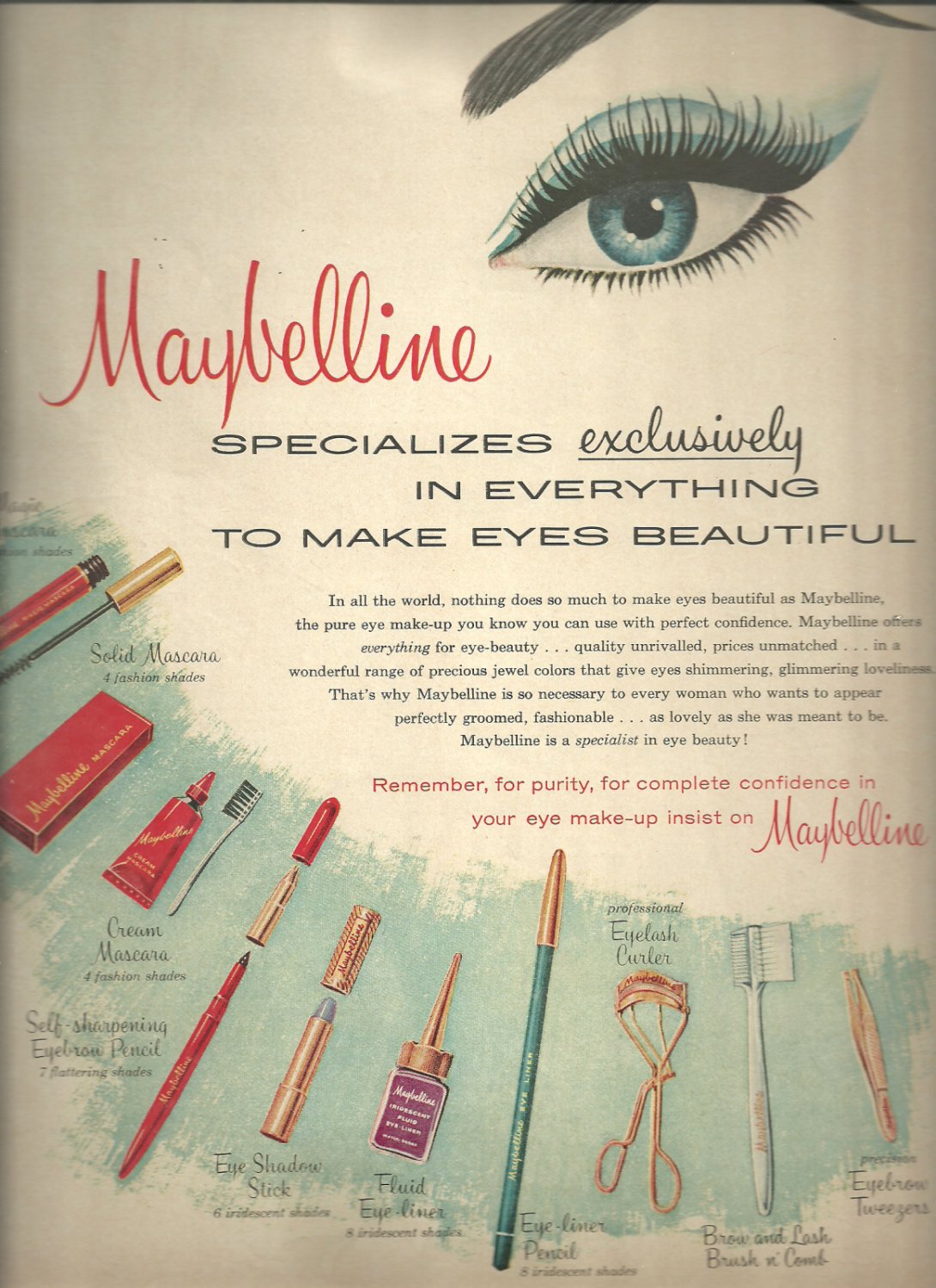 1960 Maybelline magazine ad (# 3256)