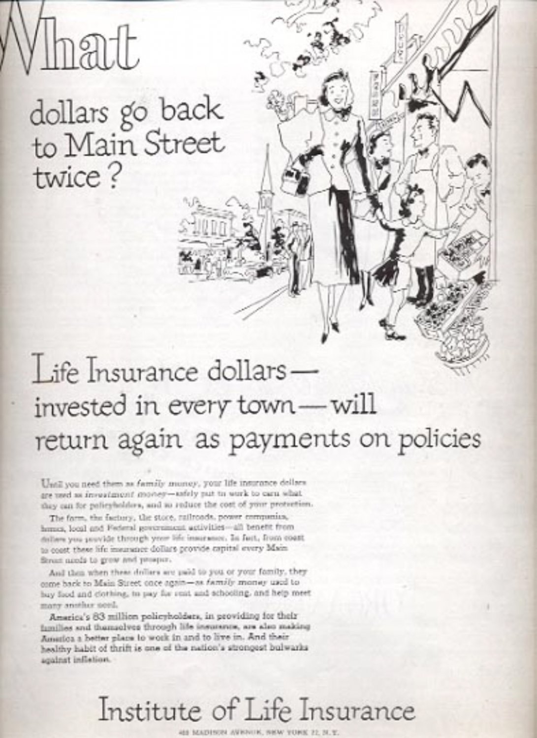 Nov. 1951 Institute of Life Insurance magazine ad (#4316)