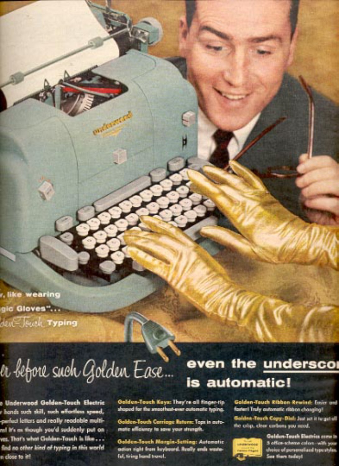 1957 Underwood Electric Typewriter magazine ad (# 4697)