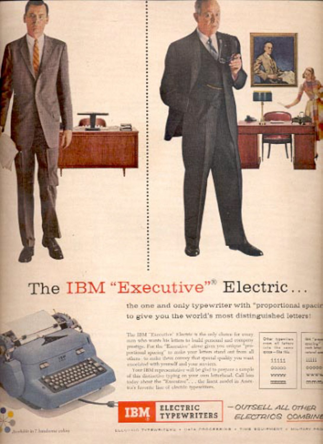 1957 IBM Electric Typewriters magazine ad (# 4662)